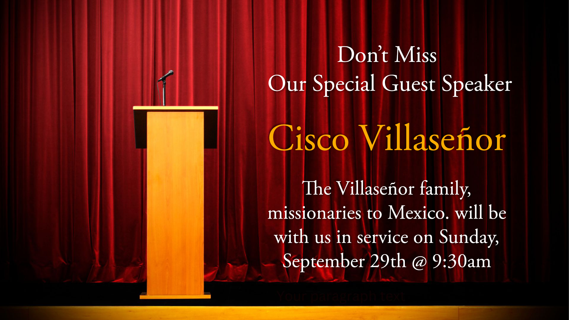 Guest Speaker Cisco Villaseñor – Rocky Mountain Christian Ministries